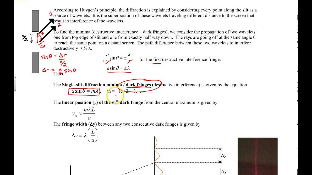 Chapter 27, Single Slit Diffraction & Example #7 - YouTube