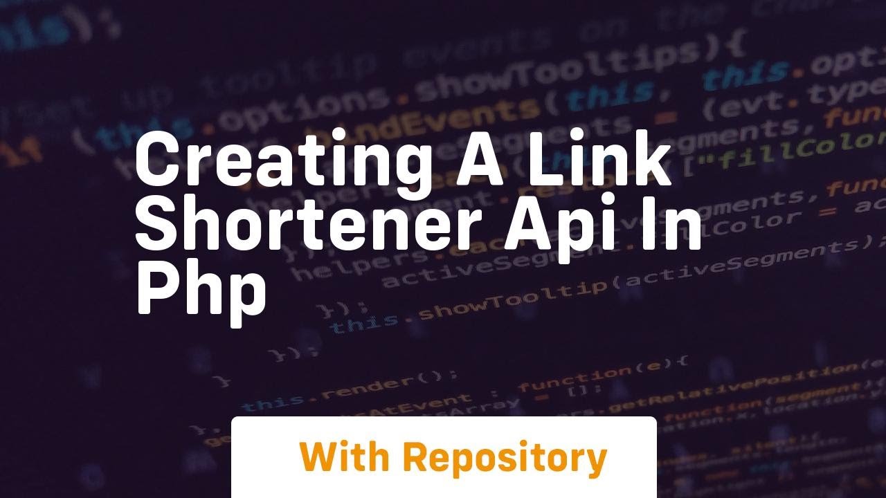 Creating a link shortener api in php - YouTube