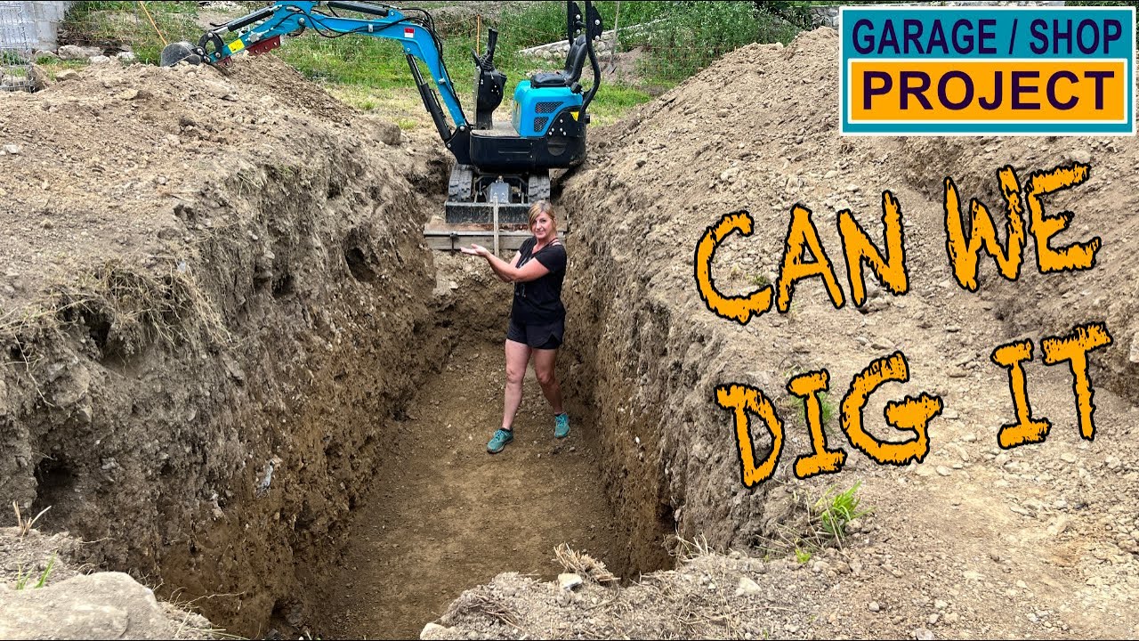 The Biggest Dig Ever With The Mini Excavator | Garage Workshop Project ...