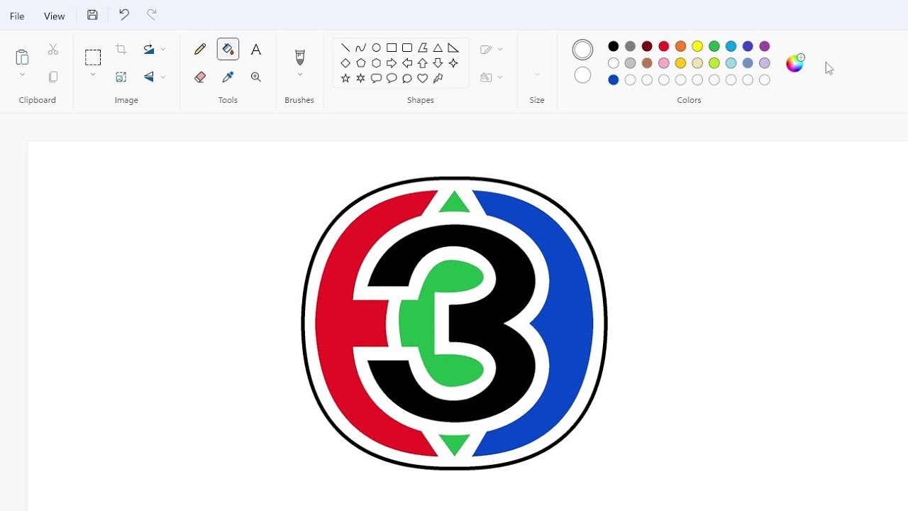 How to draw the Channel 3 (Thailand) logo using MS Paint | How to draw ...