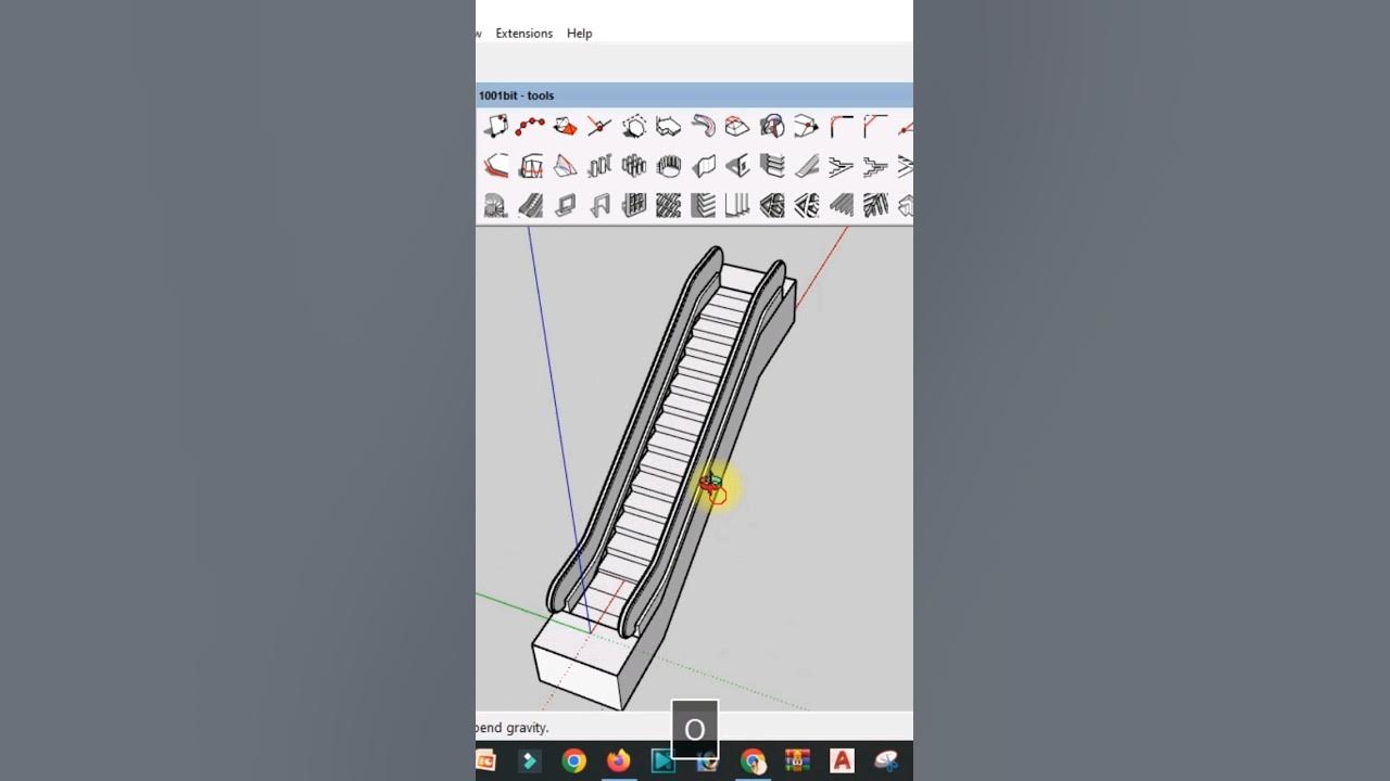 Escalator in Sketchup #escalatorinsketchup #architecture #shorts - YouTube