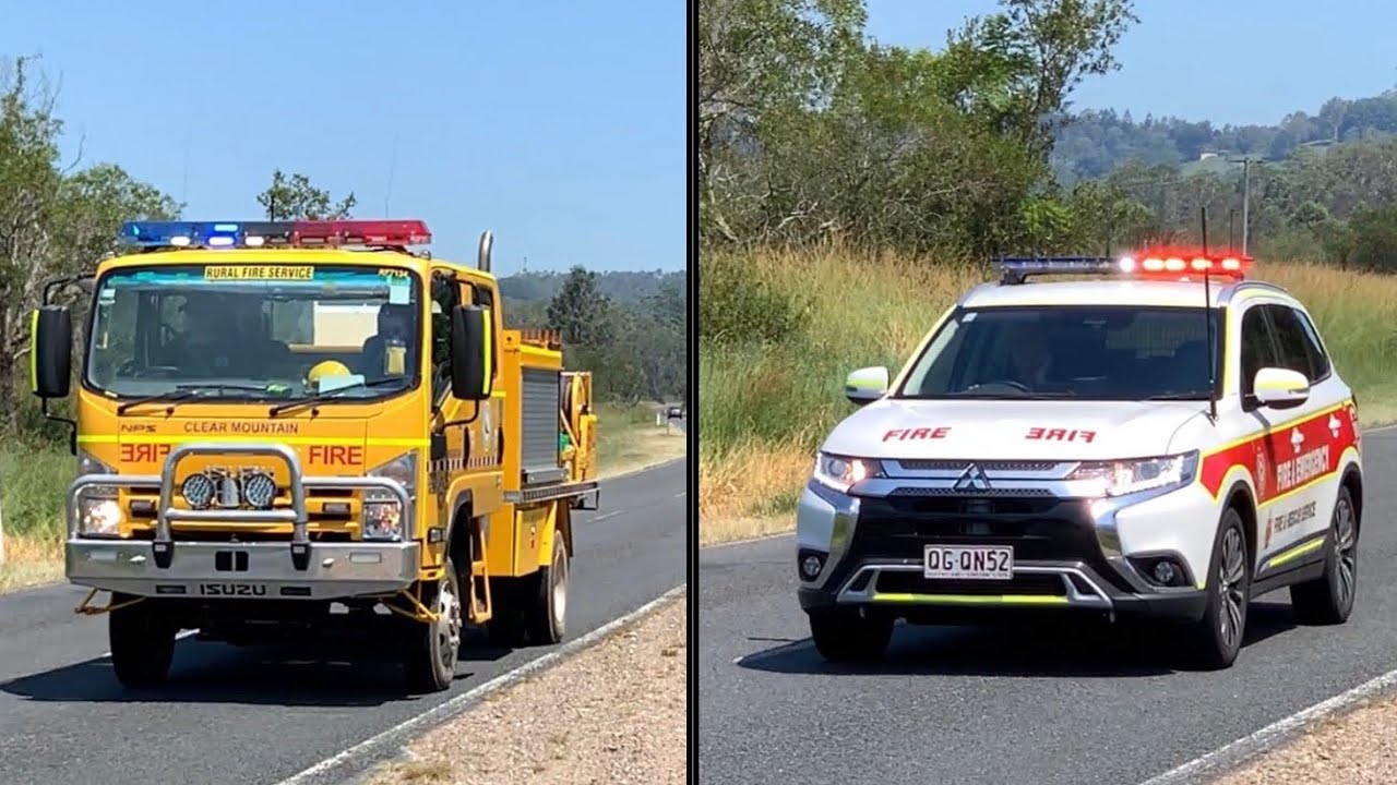 [Rare] QFRS BZ1 and RFSQ CLMT51 responding - Multi Alarm Bushfire - YouTube