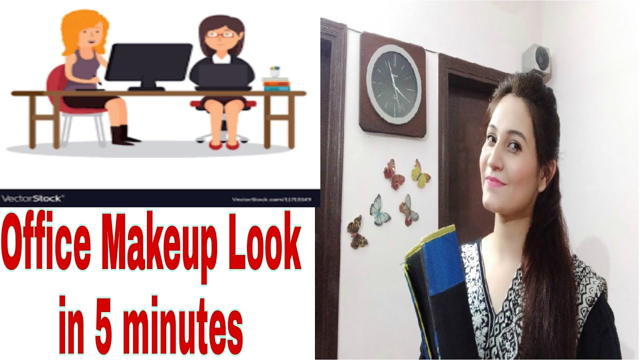 Makeup look for office in 5 minutes with hairstyle| Quick easy soft ...