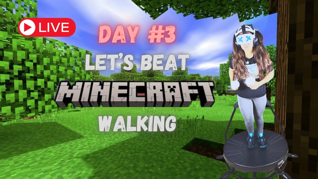Minecraft VR Treadmill Challenge! LETS BEAT THE GAME ON FOOT! Day 3 ...