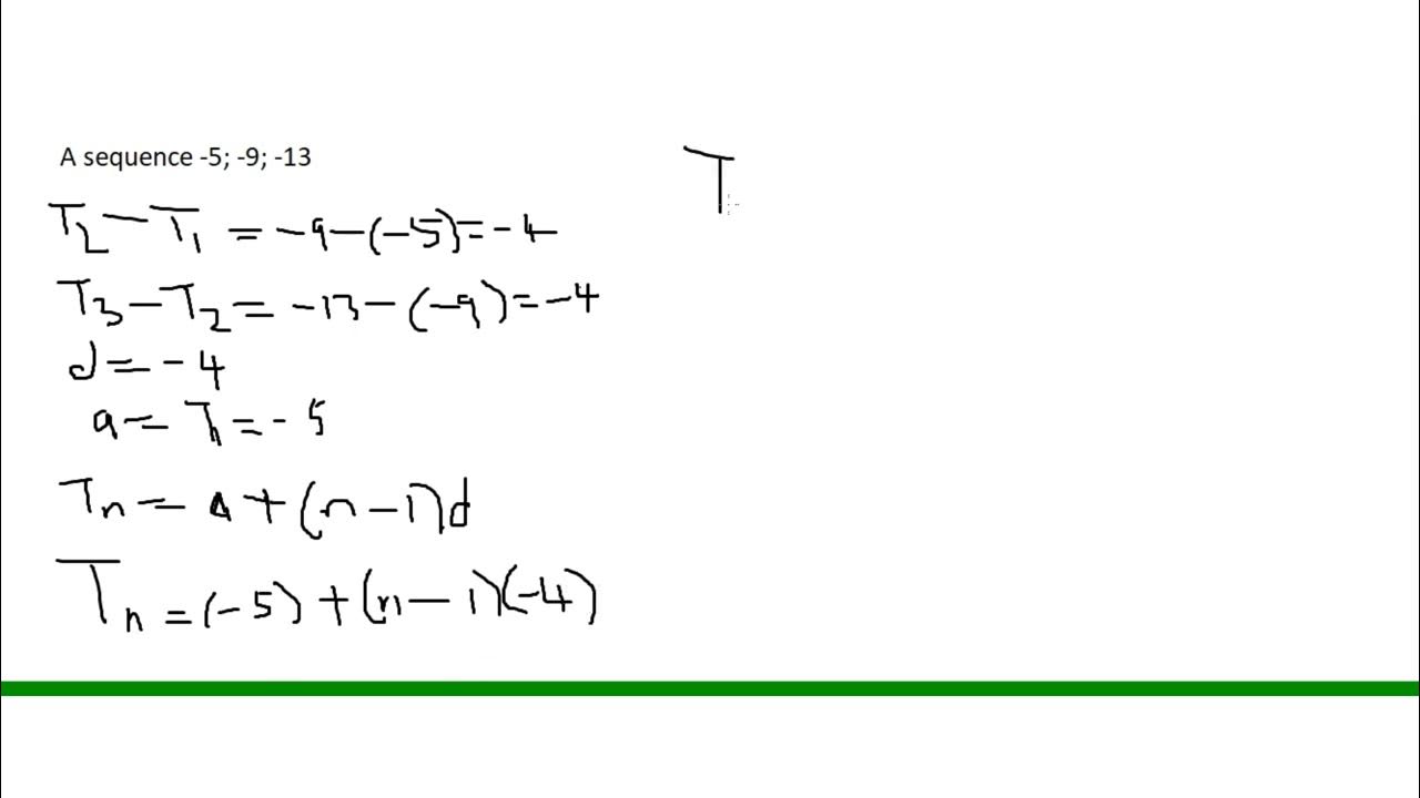 Arithmetic Sequence Tn A n 1 d YouTube arithmetic-sequence-tn-a-n-1-d-youtube