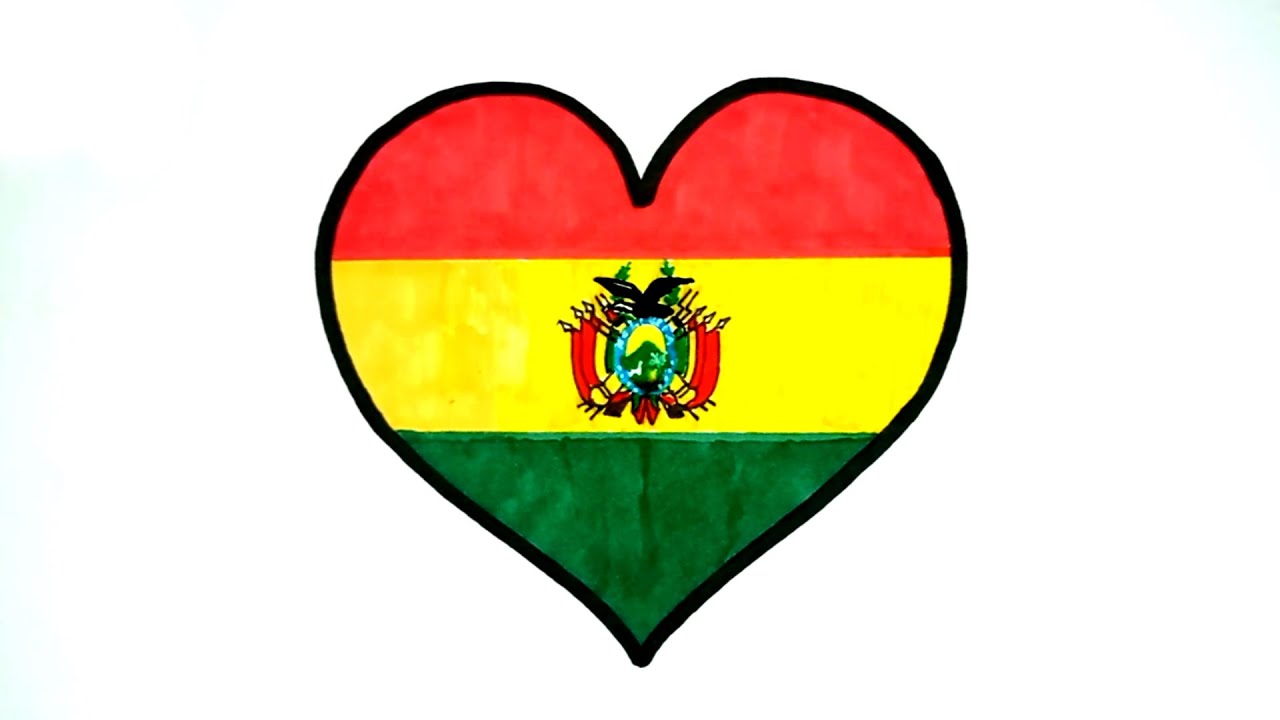 How to Draw Bolivia Heart Flag | Country Flag | Heart Flag | Love Flag ...