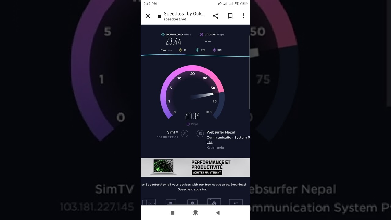 Dish Home Fibernet 50 Mbps Speed Test On Different Servers YouTube