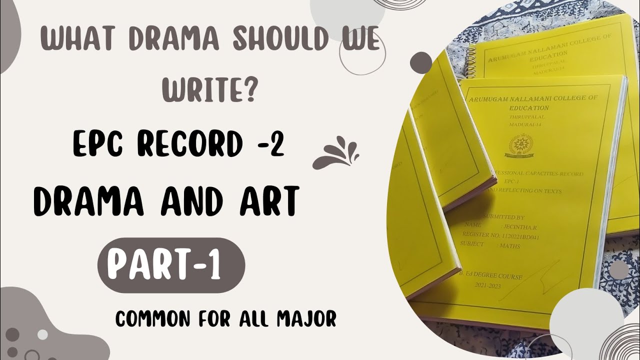 TNTEU | for pdf contact 9080170328| EPC -2 drama and art in education |PART-1 |COMMON FOR ALL ...