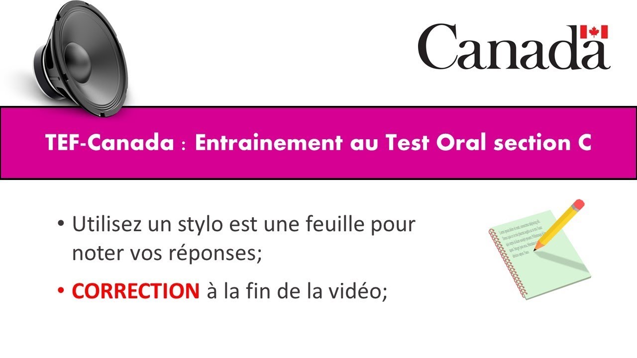 TEF CANADA : Préparation 1 au Test de Compréhension Orale section C ...