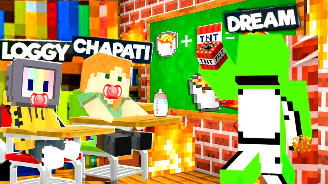 DREAM TEACHING BABY LOGGY AND CHAPATI IN MINECRAFT ...
