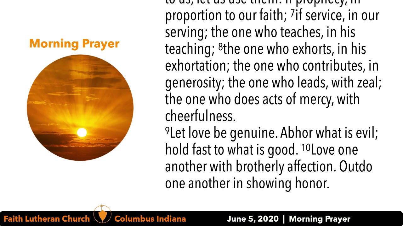 Morning Prayer—June 5, 2020 8a - YouTube