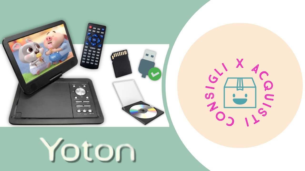 YOTON DVD Player: Schermo Girevole HD con Connettività USB/SD 💿📀💽# ...