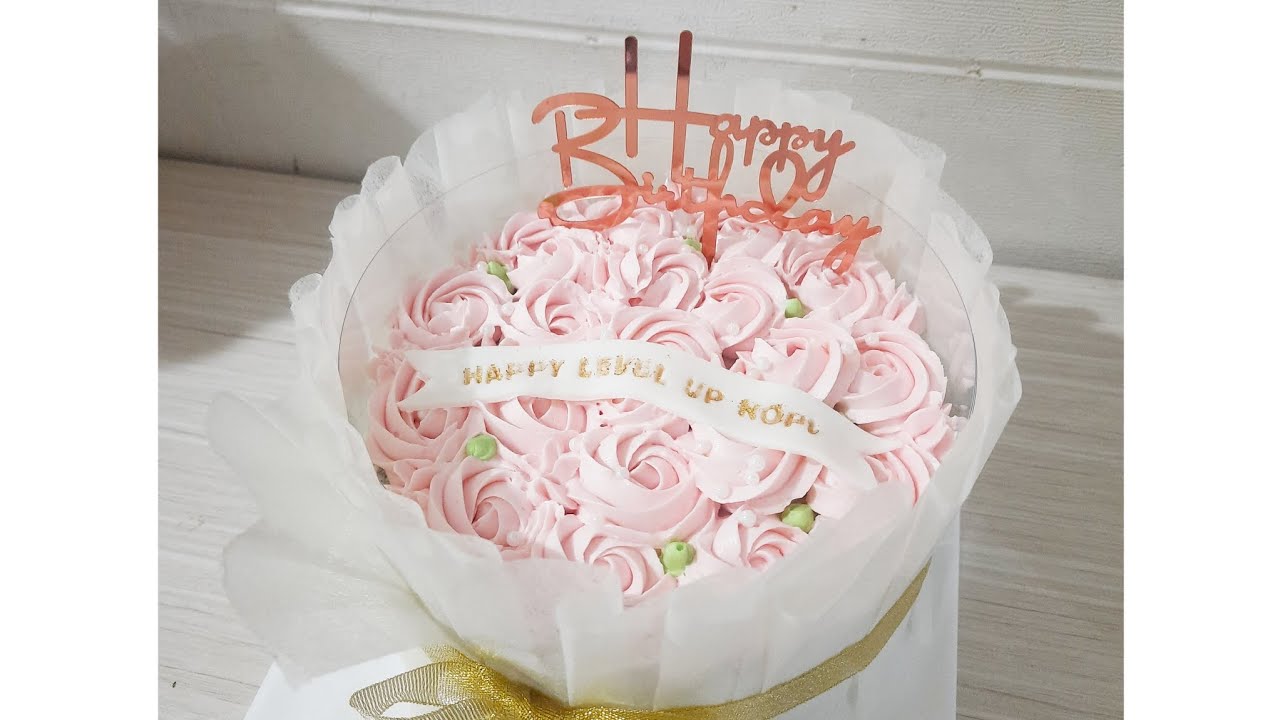 CARA SIMPLE MEMBUAT BOUQUET CAKE BAGI PEMULA - YouTube