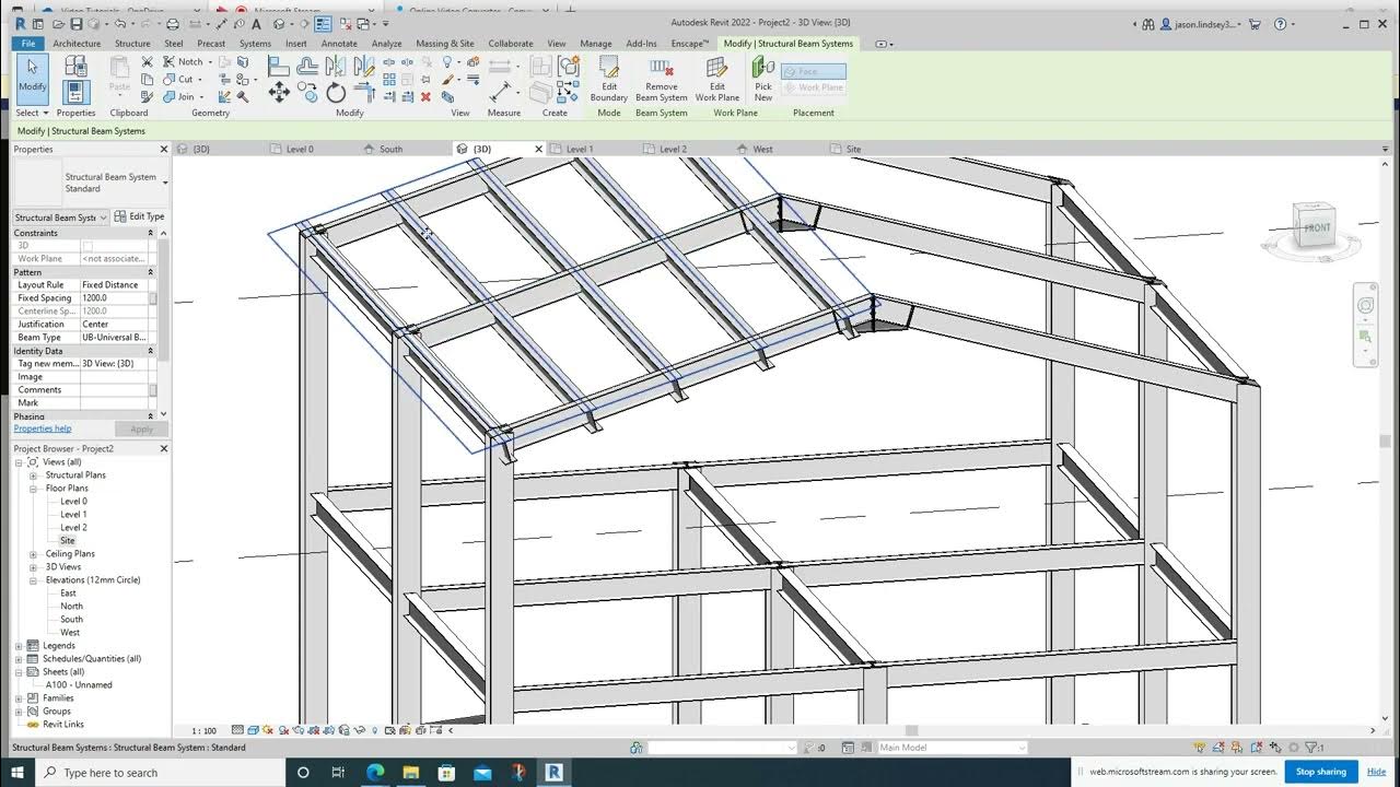 Drawing a Steel Skeleton Frame in Revit - Part 2 - YouTube