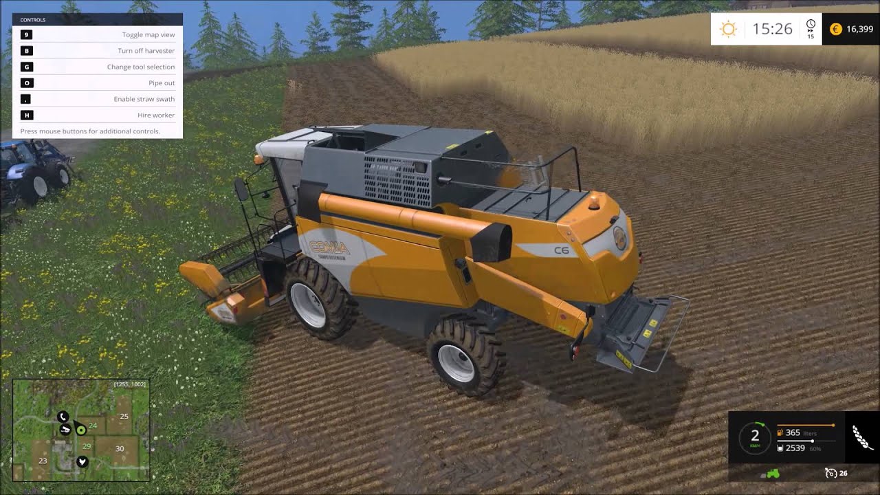 Farming Simulator 2015 [ Harvesting Wheat ] - YouTube