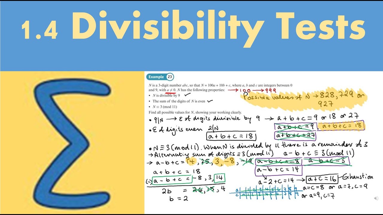 1 .4 Divisibility Tests (FP2 - Chapter 1: Number theory) - YouTube