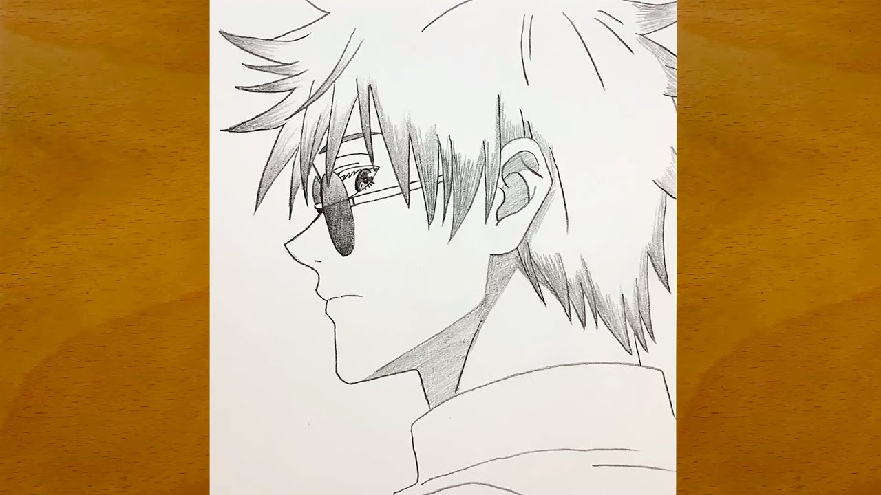 Anime sketch | How to draw Satoru Gojo's side profile from Jujutsu ...