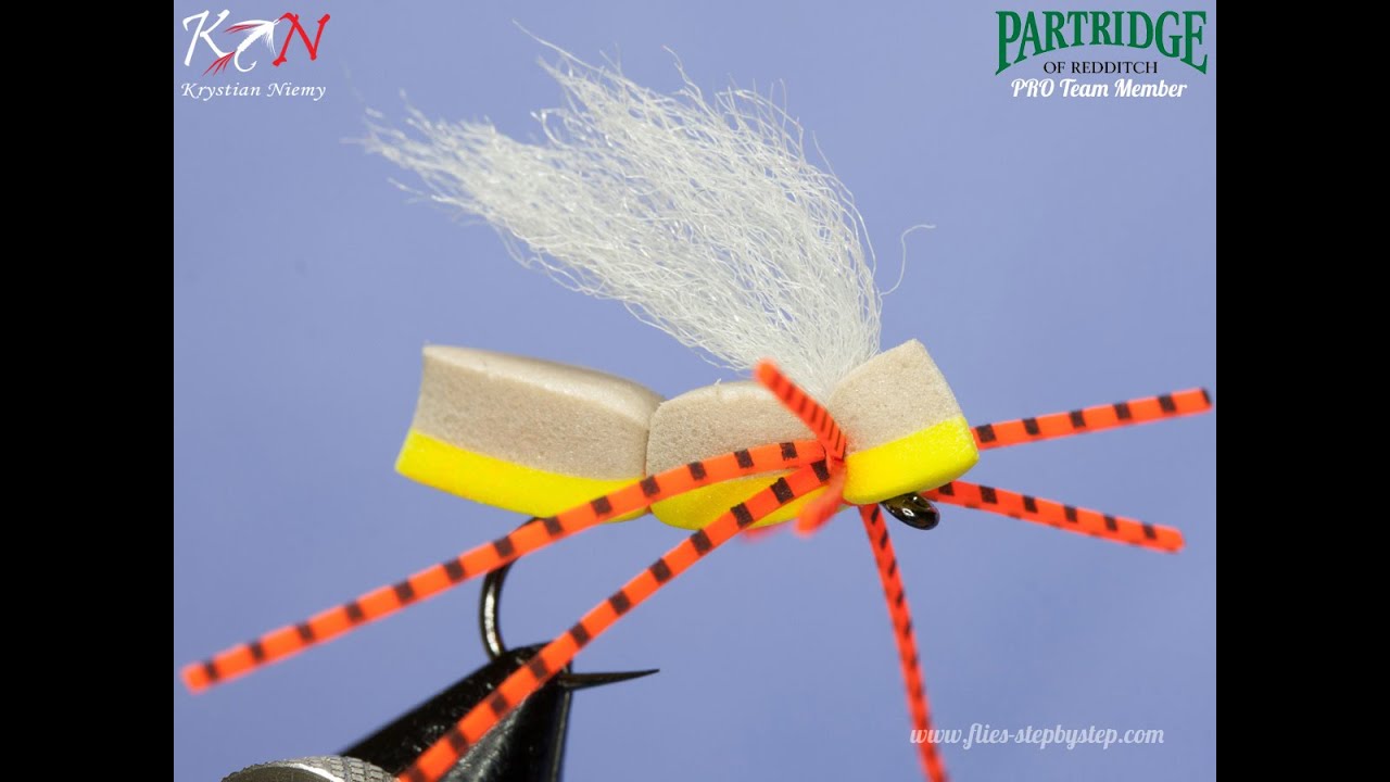 Fly tying - HL hopper (foam fly) - YouTube