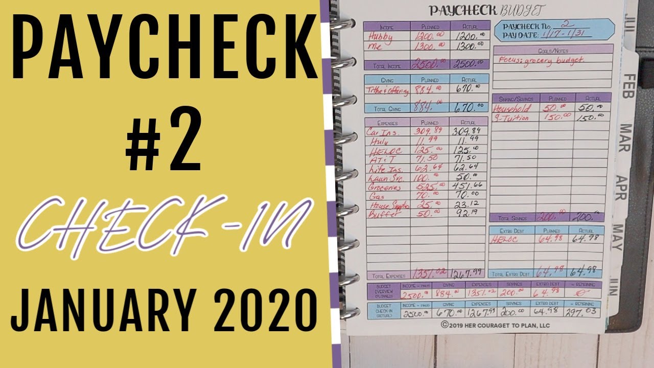 January 2020 Paycheck #2 Check-In | Budgeting by Paycheck to Paycheck ...