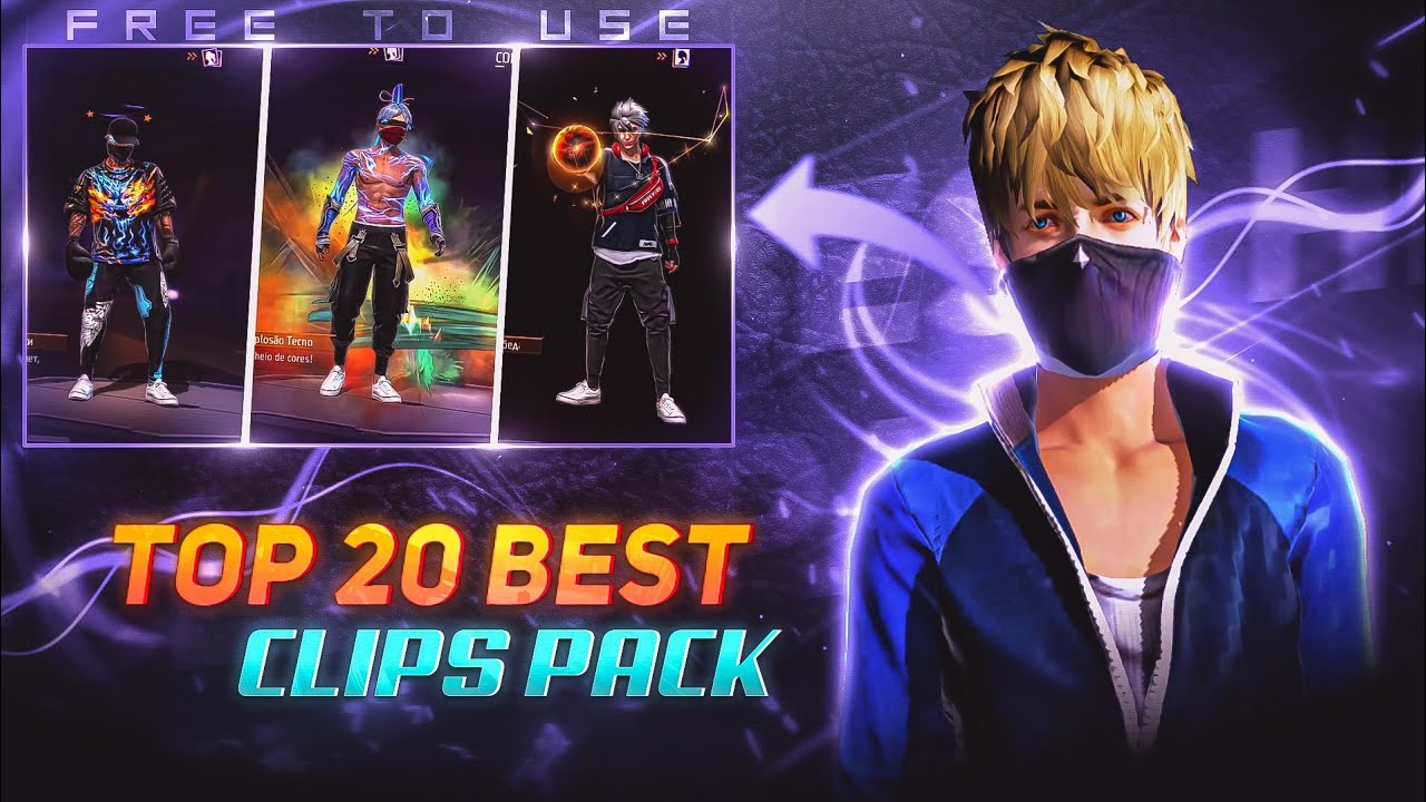 TOP 20 BEST CLIP PACK | FF NEW LOBBY CLIPS PACK 💫| FF EMOTE CLIPS 🔥 ...