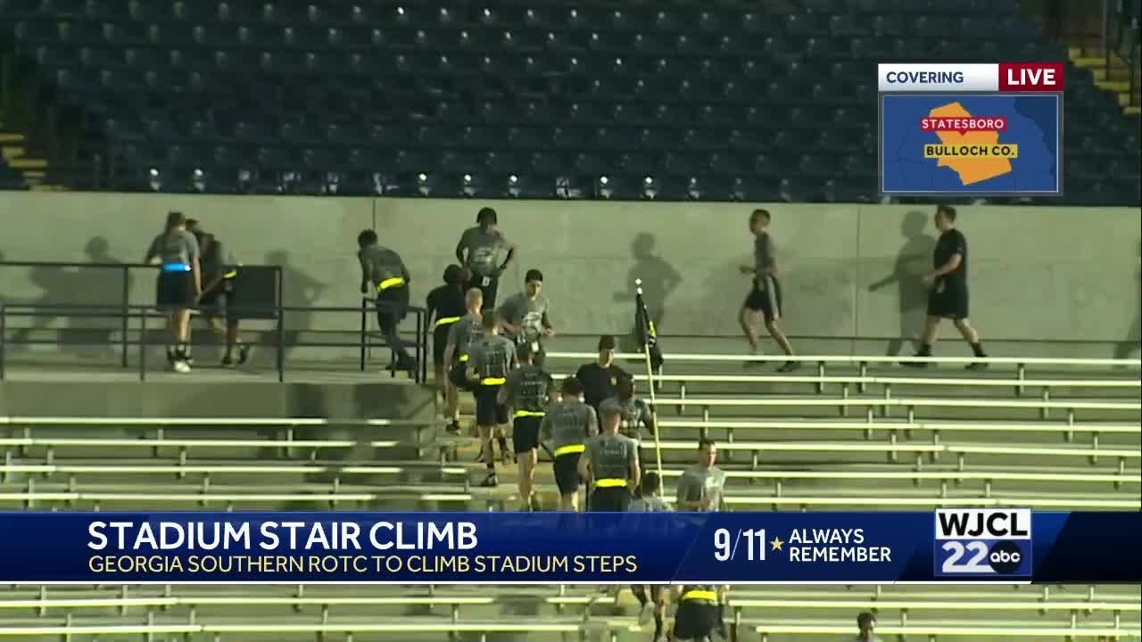 GSU ROTC Cadets take part in annual 9/11 stair climb - YouTube