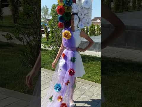 1 iyun usaqlar gunune rengli kagizlardan gul qiz obrazini hazirladim❤