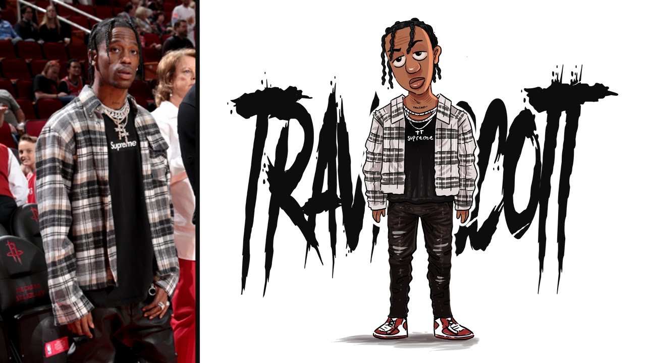 Draw travis scott | Cartoon style - YouTube