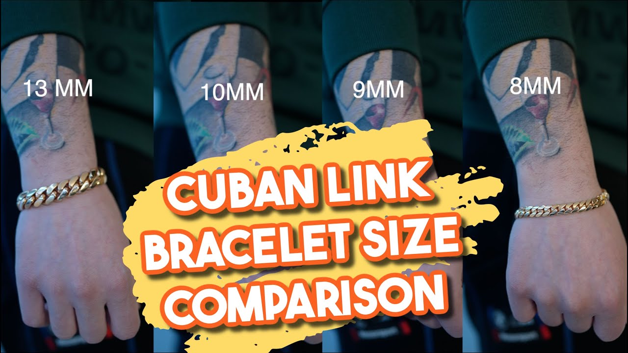 Comparing 7-13mm Width Cuban Link Bracelets | Miami Cuban Link Sizing ...