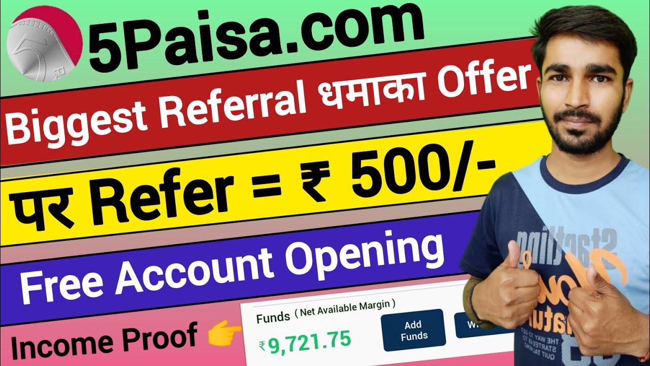 5paisa Refer And Earn | 500₹ Per Refer | Demat account refer and earn ...