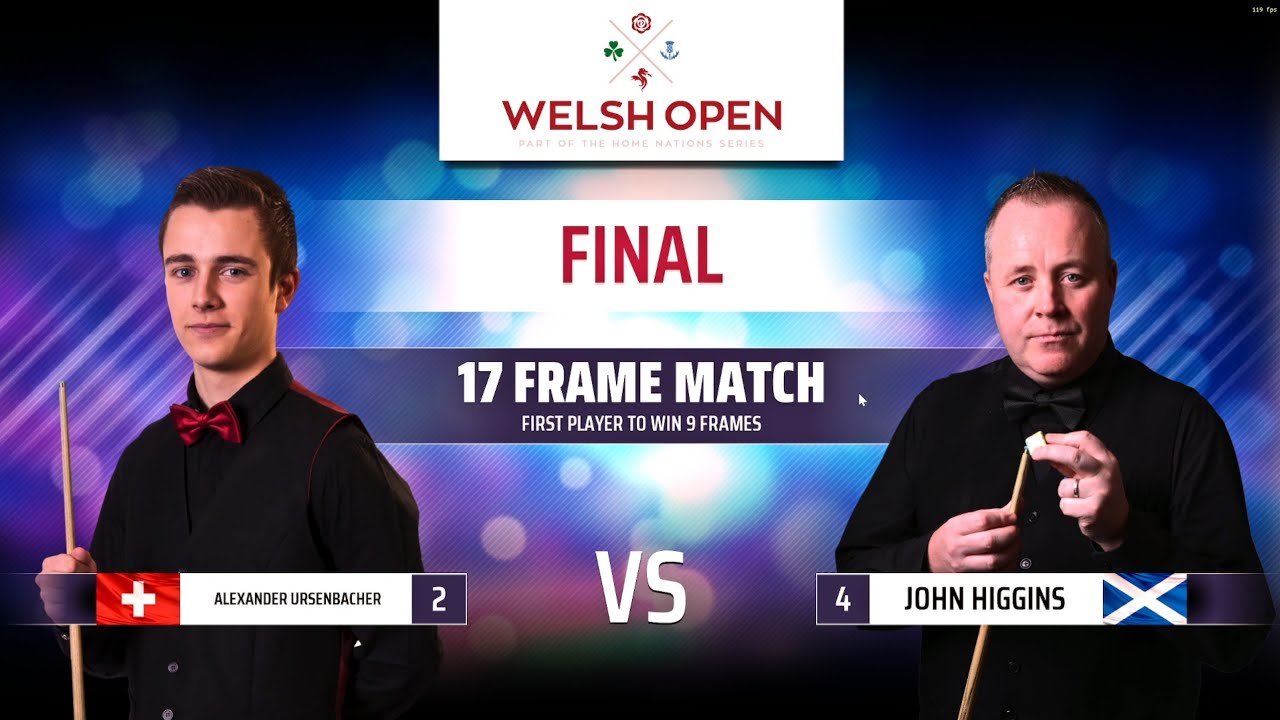 Snooker Welsh Open Final Alexander Ursenbacher vs John Higgins Frame 7 ...