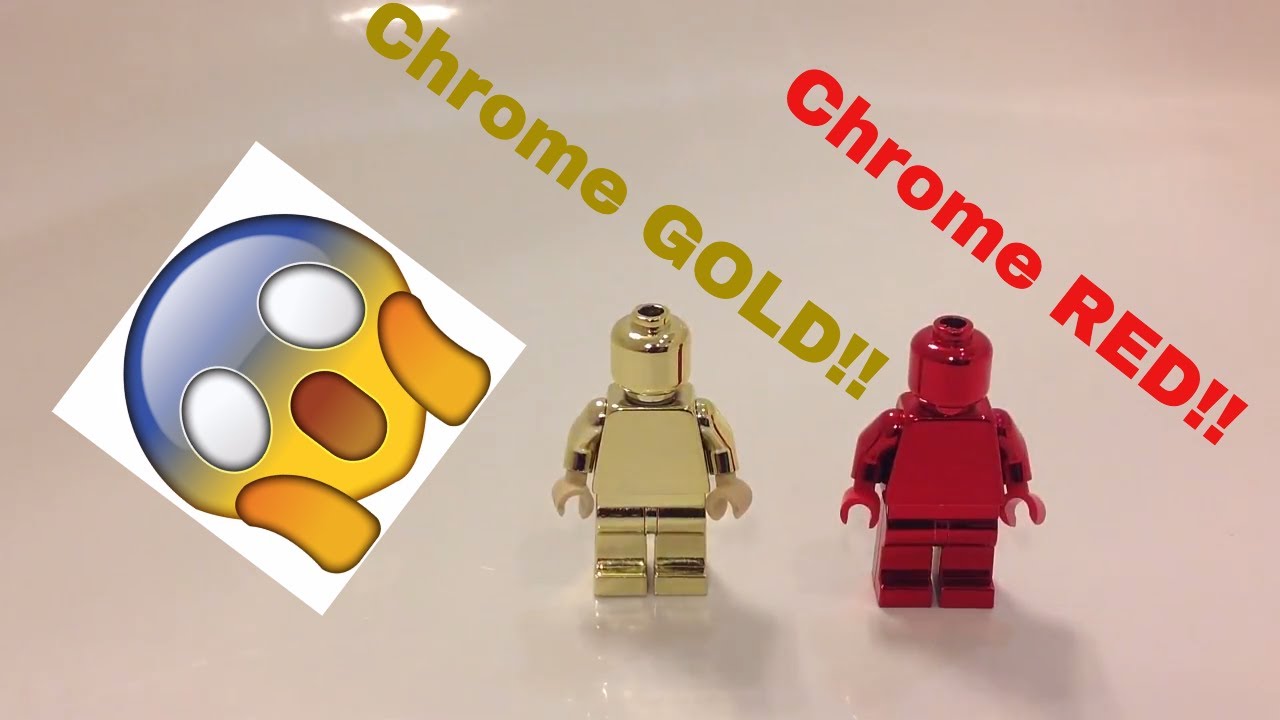 Chrome gold and chrome red Lego minifigures - YouTube