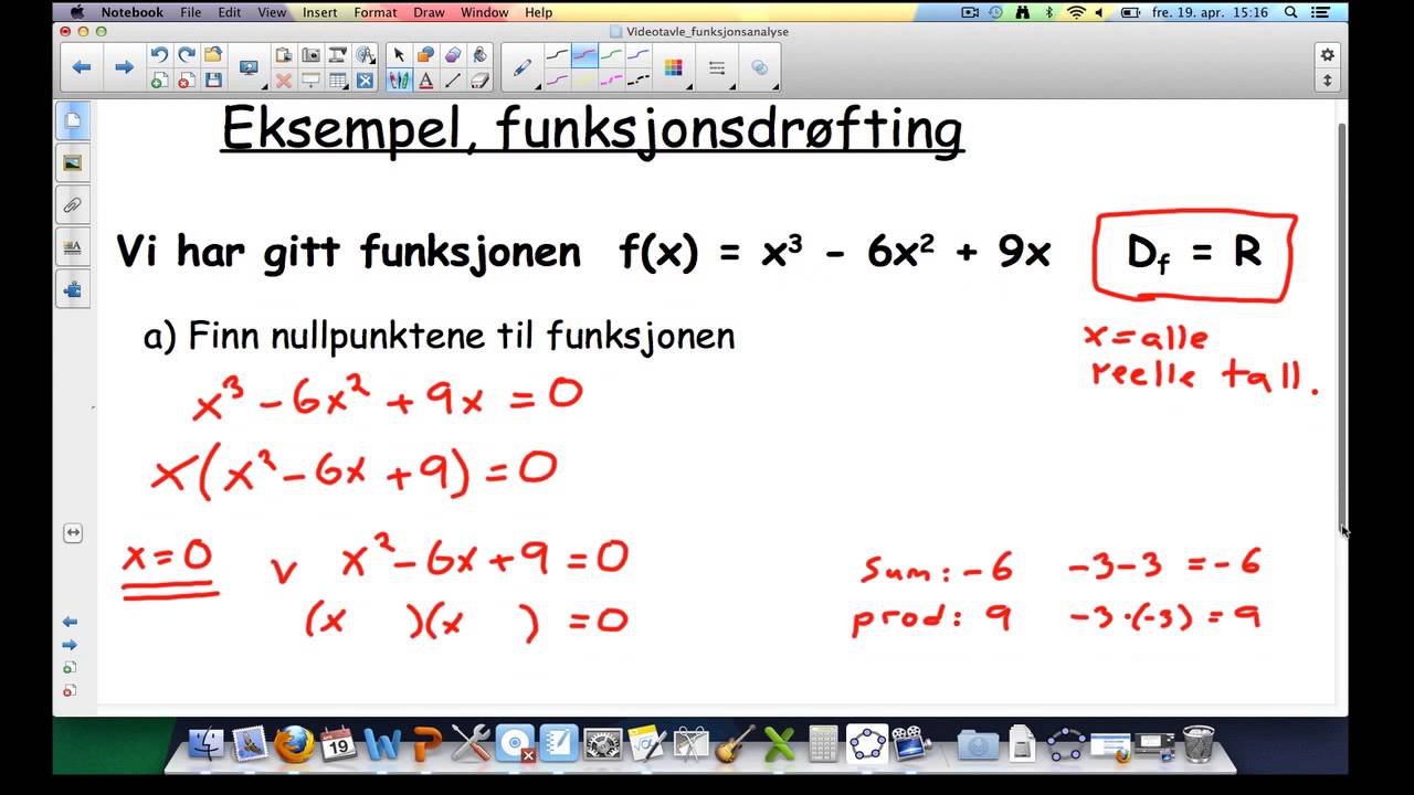 Funksjonsdrøfting og derivasjon - YouTube