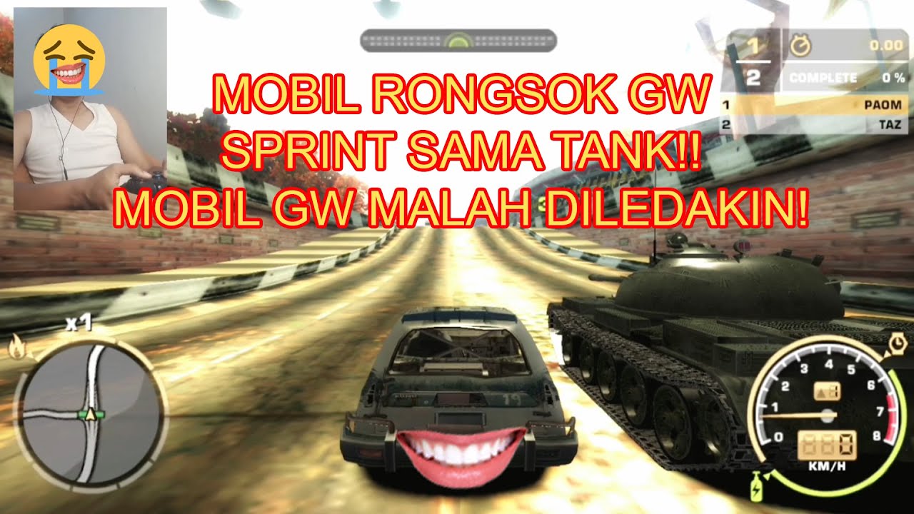 KOCAK! MOBIL RONGSOK GW SPRINT NGELAWAN TANK!! (NFS MOST WANTED ...