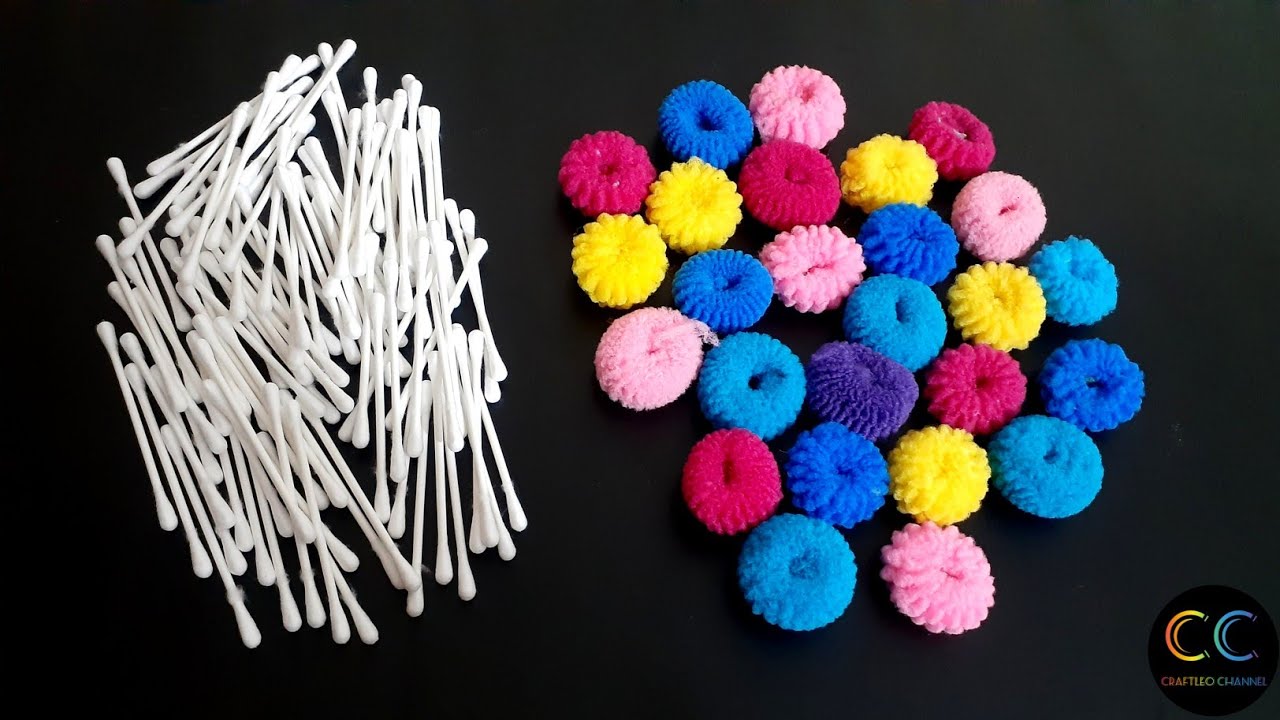 DIY Cotton earbuds & Hair rubber bands craft idea | Amazing art & craft ...