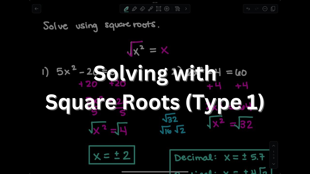 Solving with Square Roots (Type 1) | Solving Quadratics - YouTube