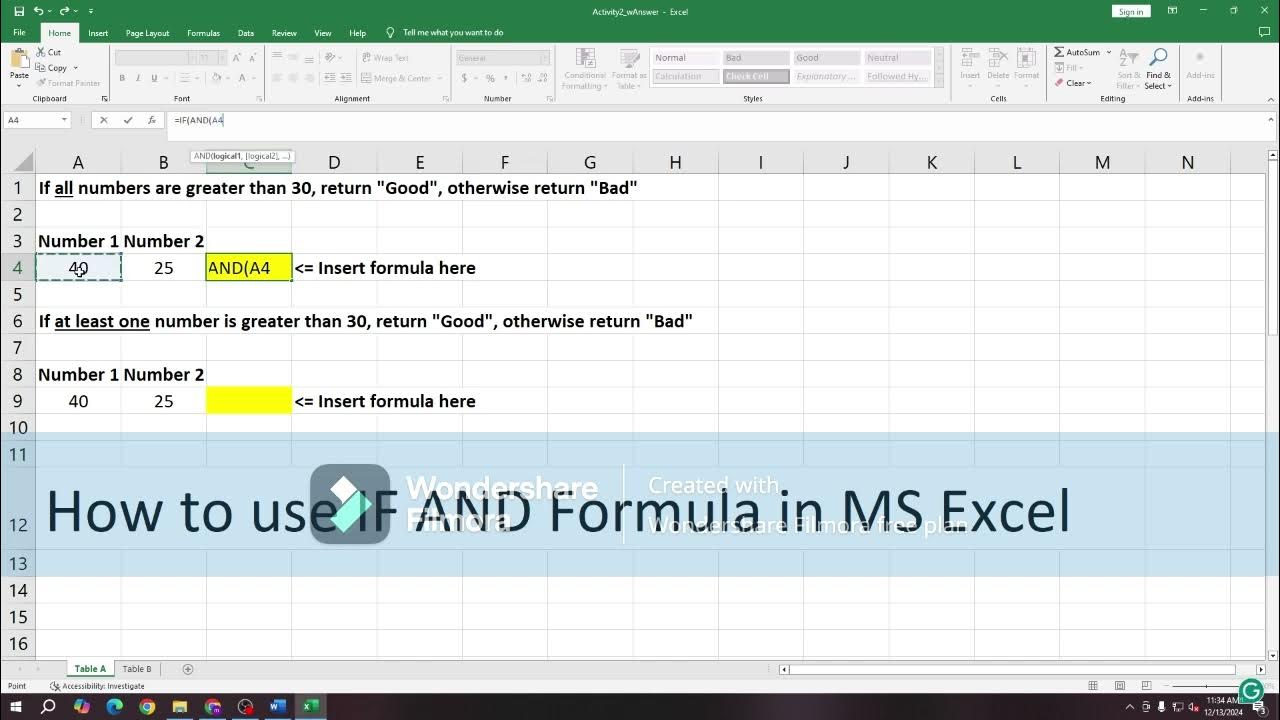 MCA TECH TIPS IN EXCEL: CHAPTER 4 - IF AND FUNCTION - YouTube