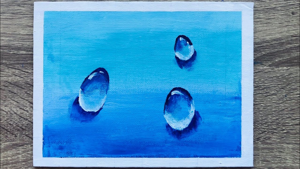 Water Droplets | Simple Acrylic Painting - YouTube