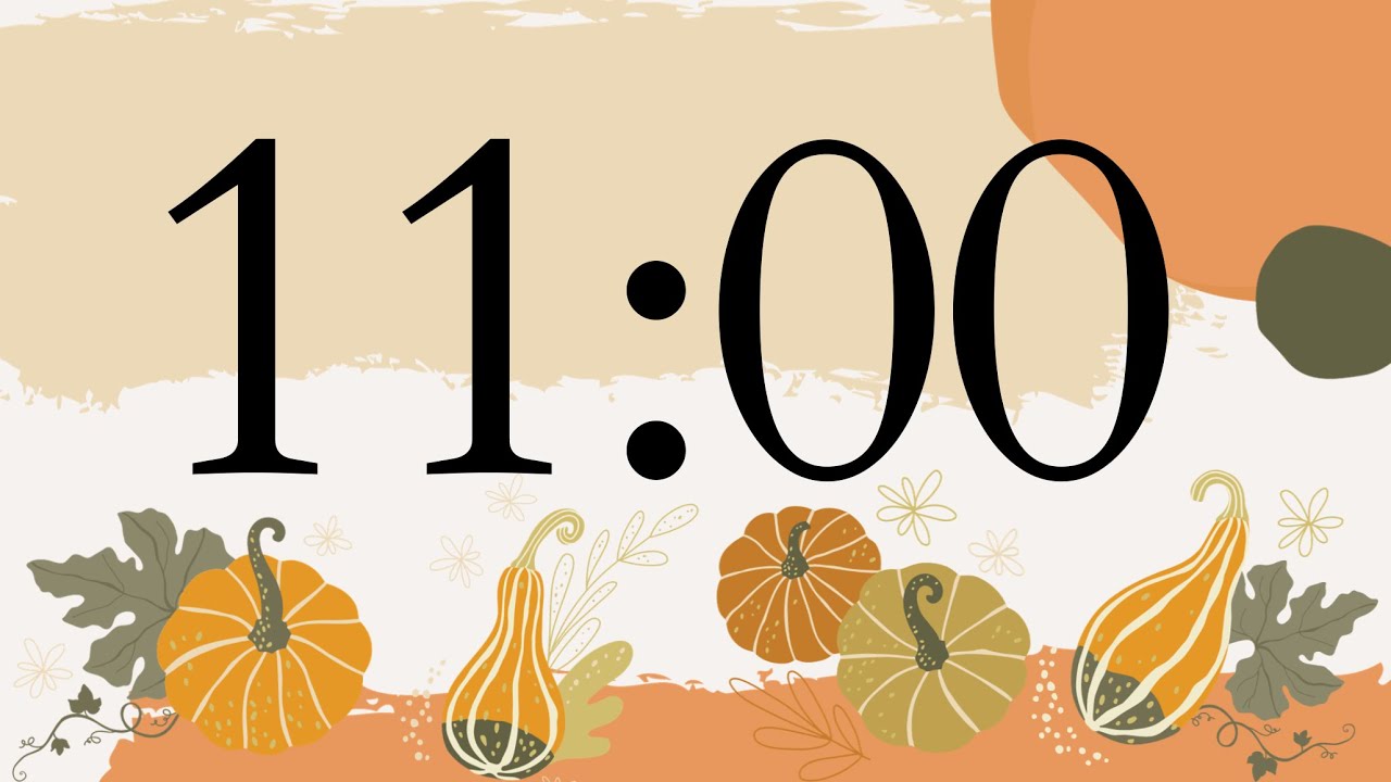 11 Minute Fun Fall Pumpkin Classroom Timer (No Music, Warm Piano Tones ...