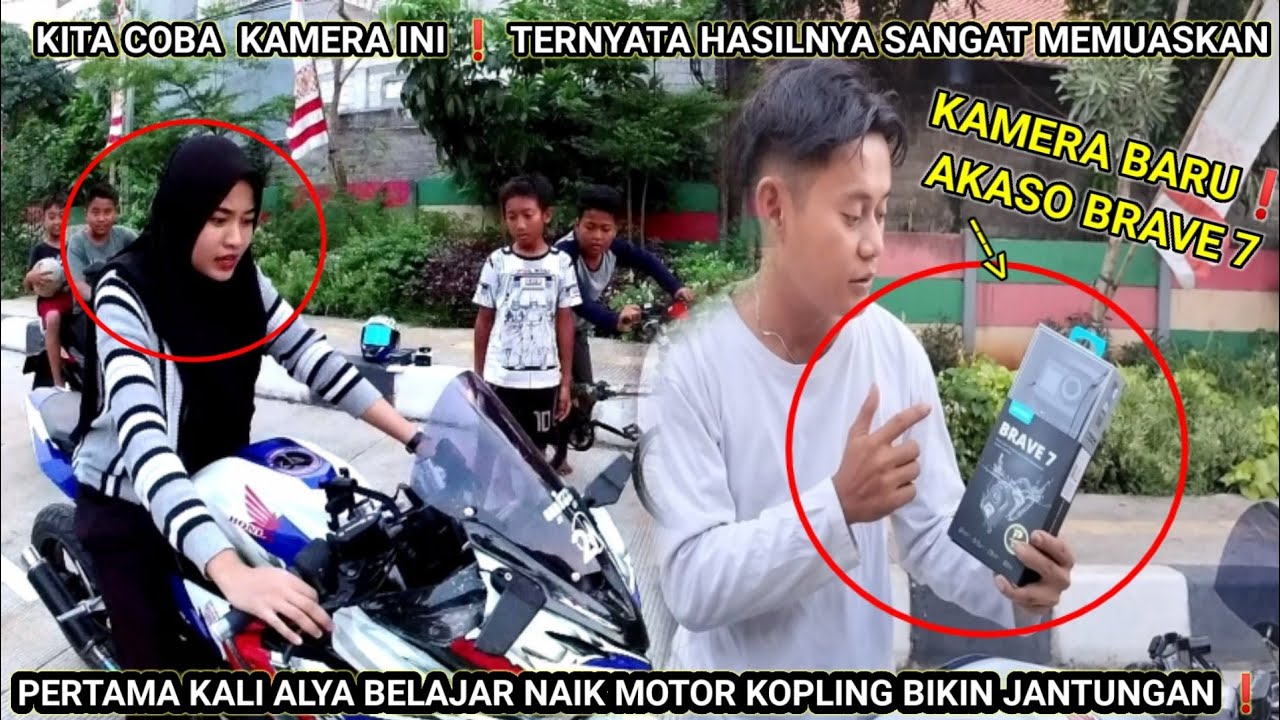 PANIK ALYA PERTAMA KALI BELAJAR PAKE MOTOR SEKALIAN COBA KAMERA BARU ...