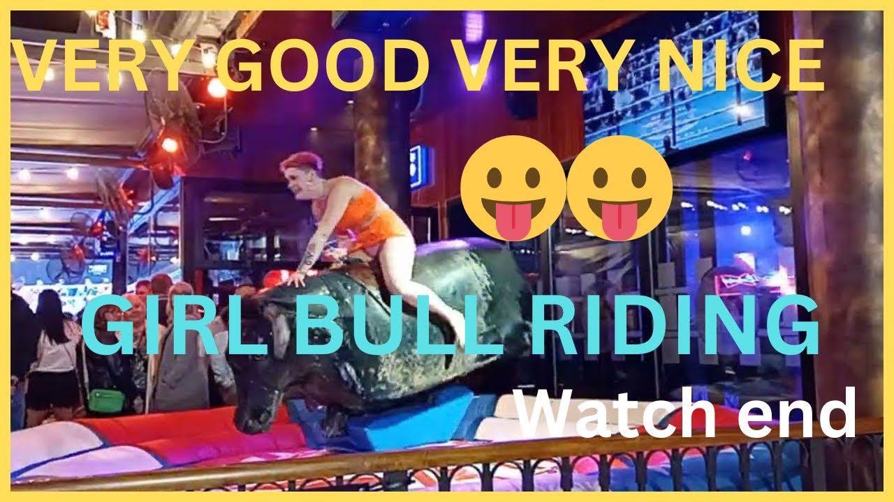 😜MUST WATCH/ pretty Girl Epic fail on a mechanical Bull in Benidorm ...