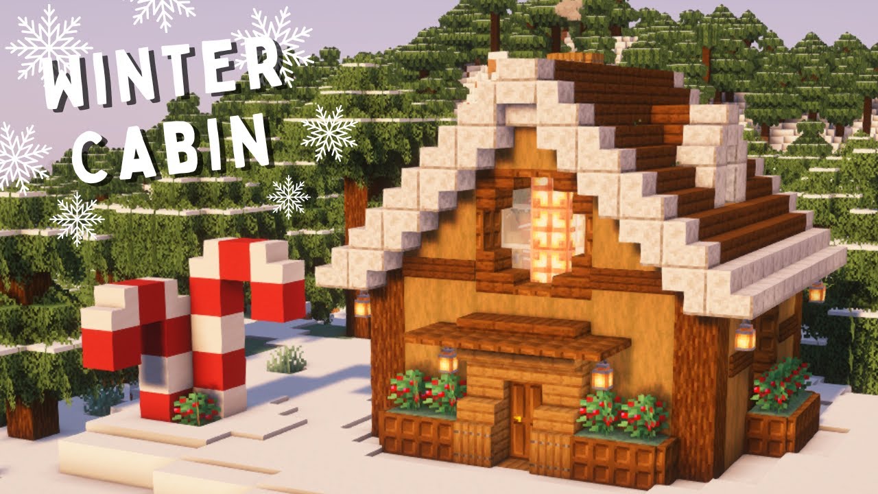 Minecraft | How to Build a Winter Cabin | Christmas House Tutorial ...
