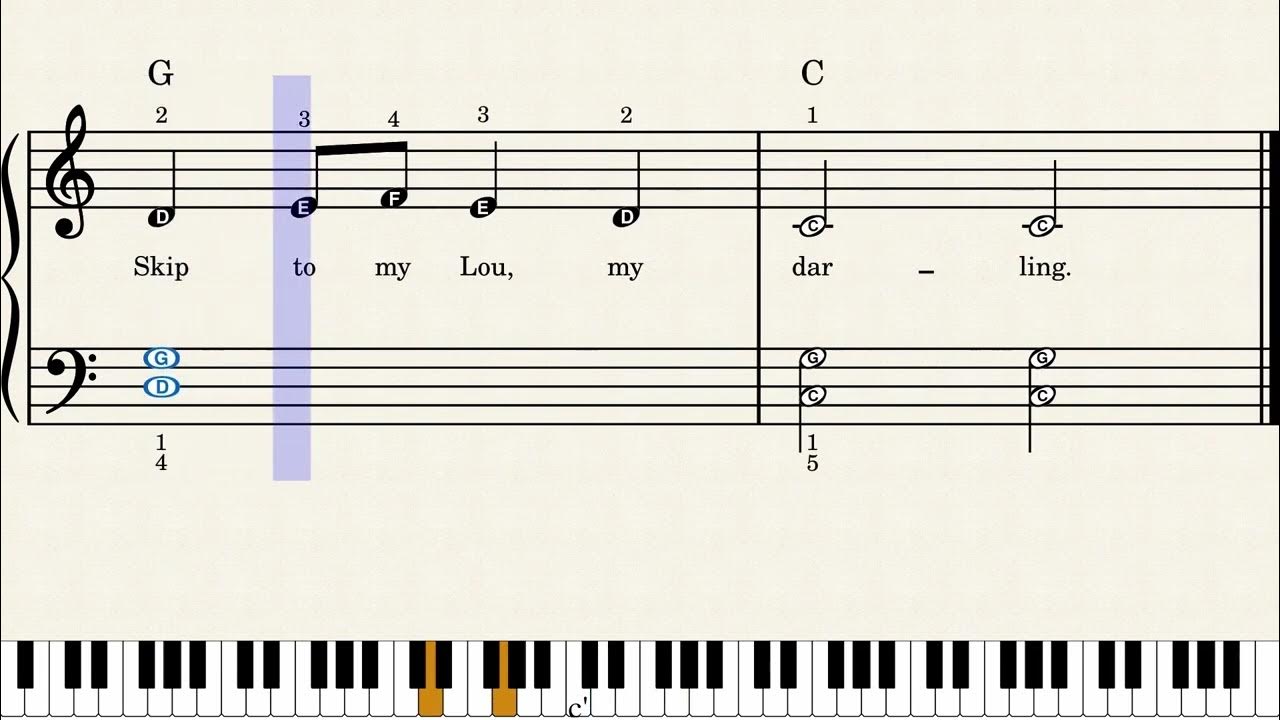 Skip To My Lou - Easy Piano Sheet Music with Letters - YouTube