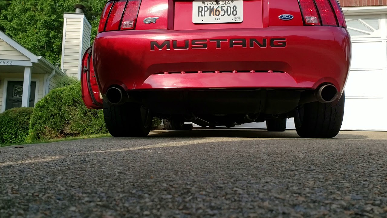 2003 mustang gt pypes x pipe m80 mufflers - YouTube