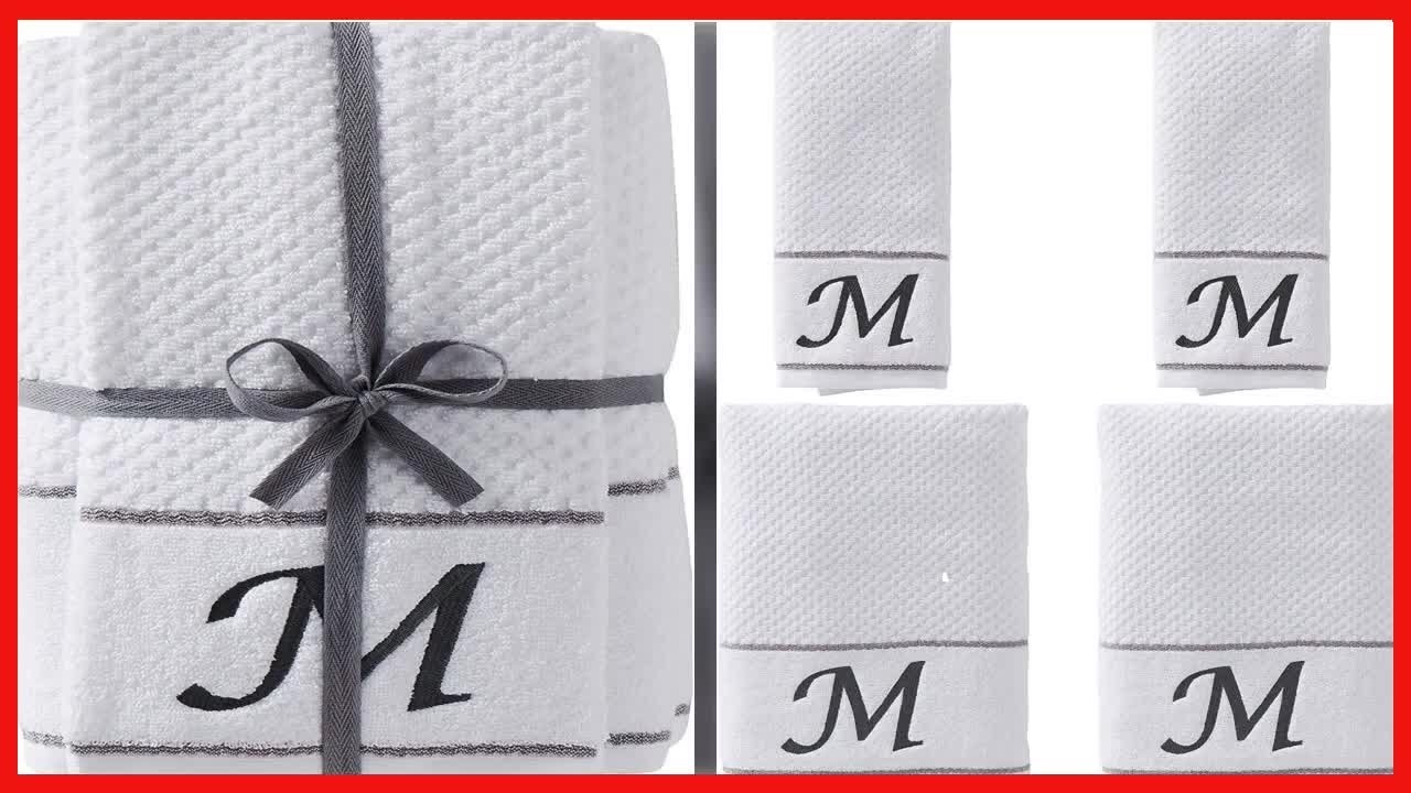SKL Home by Saturday Knight Ltd. Monogram "M" Bath and Hand Towel Set ...