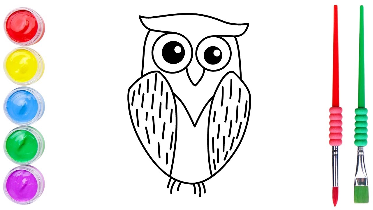How to Draw Owl Bird || Drawing Easy Owl for Kids | Simple Owl Drawing ...