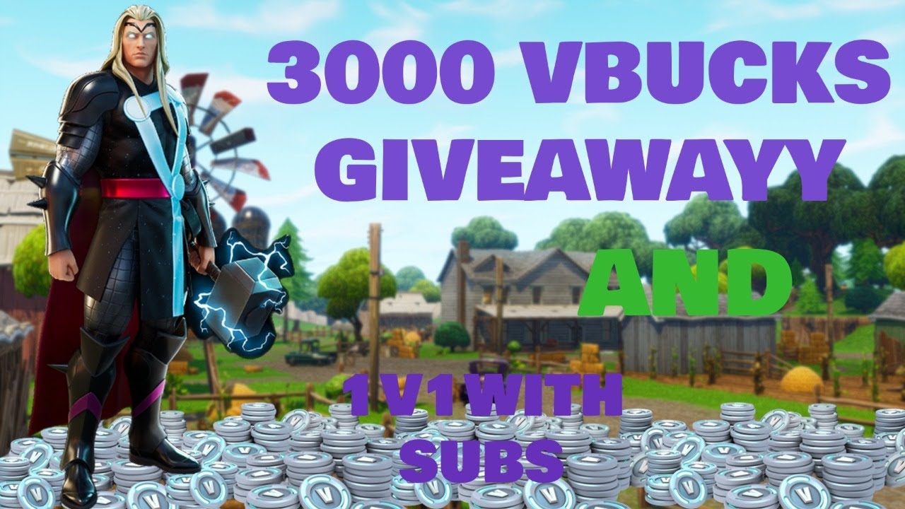 🔴1V1 WITH SUBS | FREE 3000 VBUCKS GIVEAWAY! | FORTNITE GRIND | FORTNITE ...