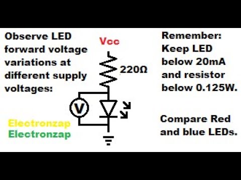 How to measure forward voltage drop of red and blue LED with a ...