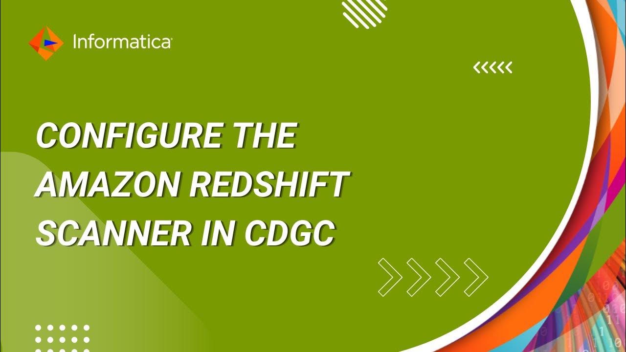 How to Configure the Amazon Redshift Scanner in CDGC - YouTube