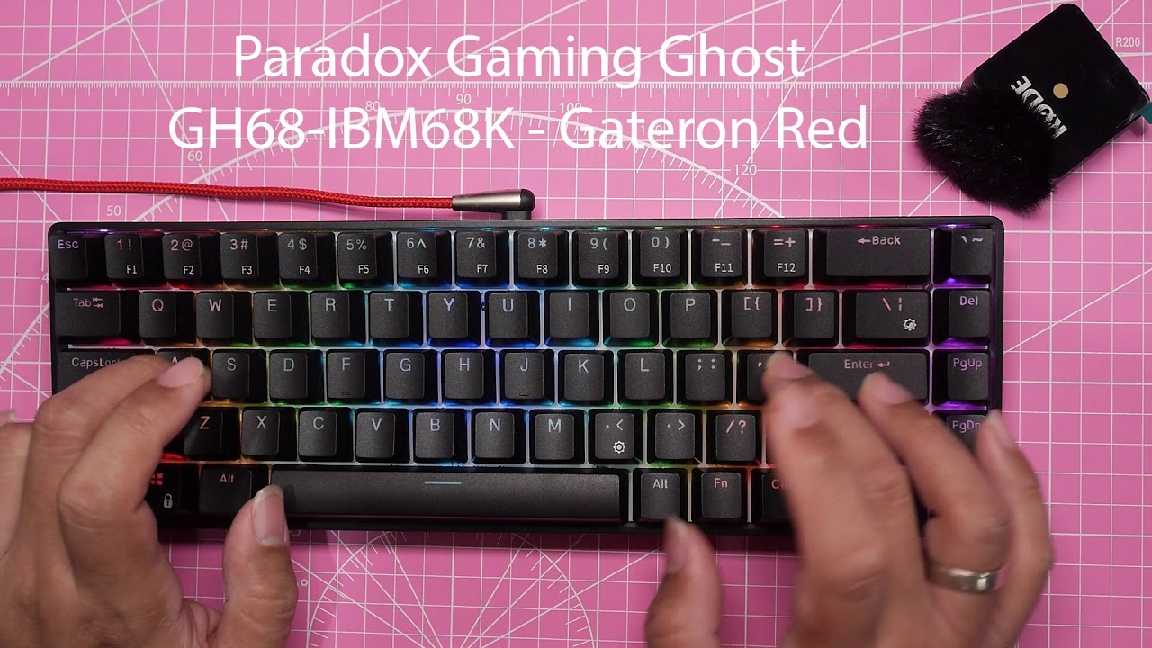 Paradox Gaming Ghost GH68 IBM68K Black - Gateron Red Typing Test - YouTube