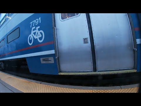 Boarding the Metra BNSF bike car #7791 at the Western Ave stop. # ...